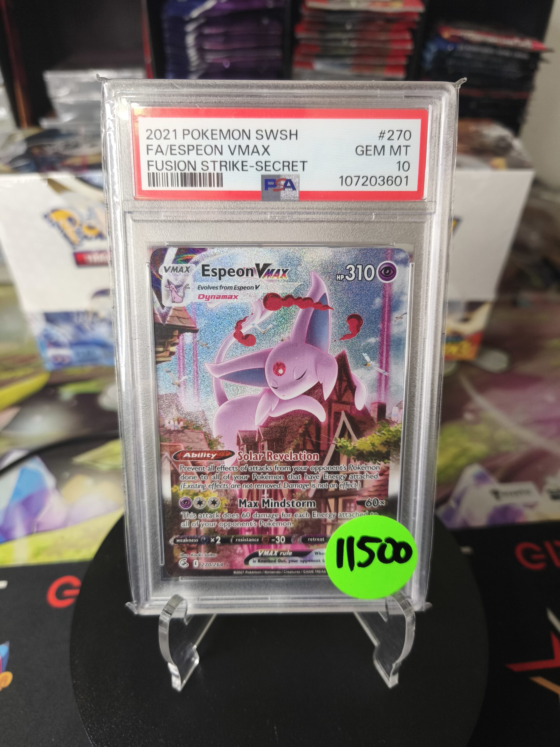 PSA 10 - Espeon Vmax - Fusion Strike - #270 - Grade It